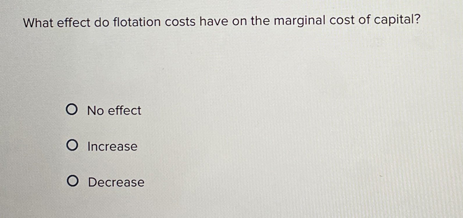 Solved What effect do flotation costs have on the marginal | Chegg.com