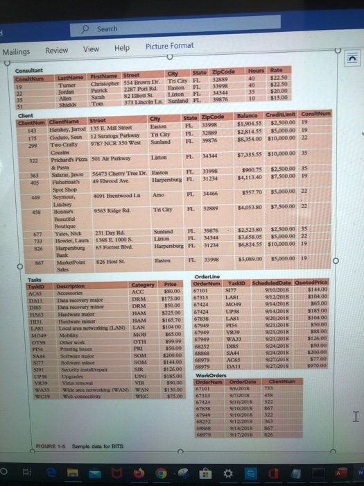 Solved Search Mailings Review View Help Picture Format C 3 | Chegg.com