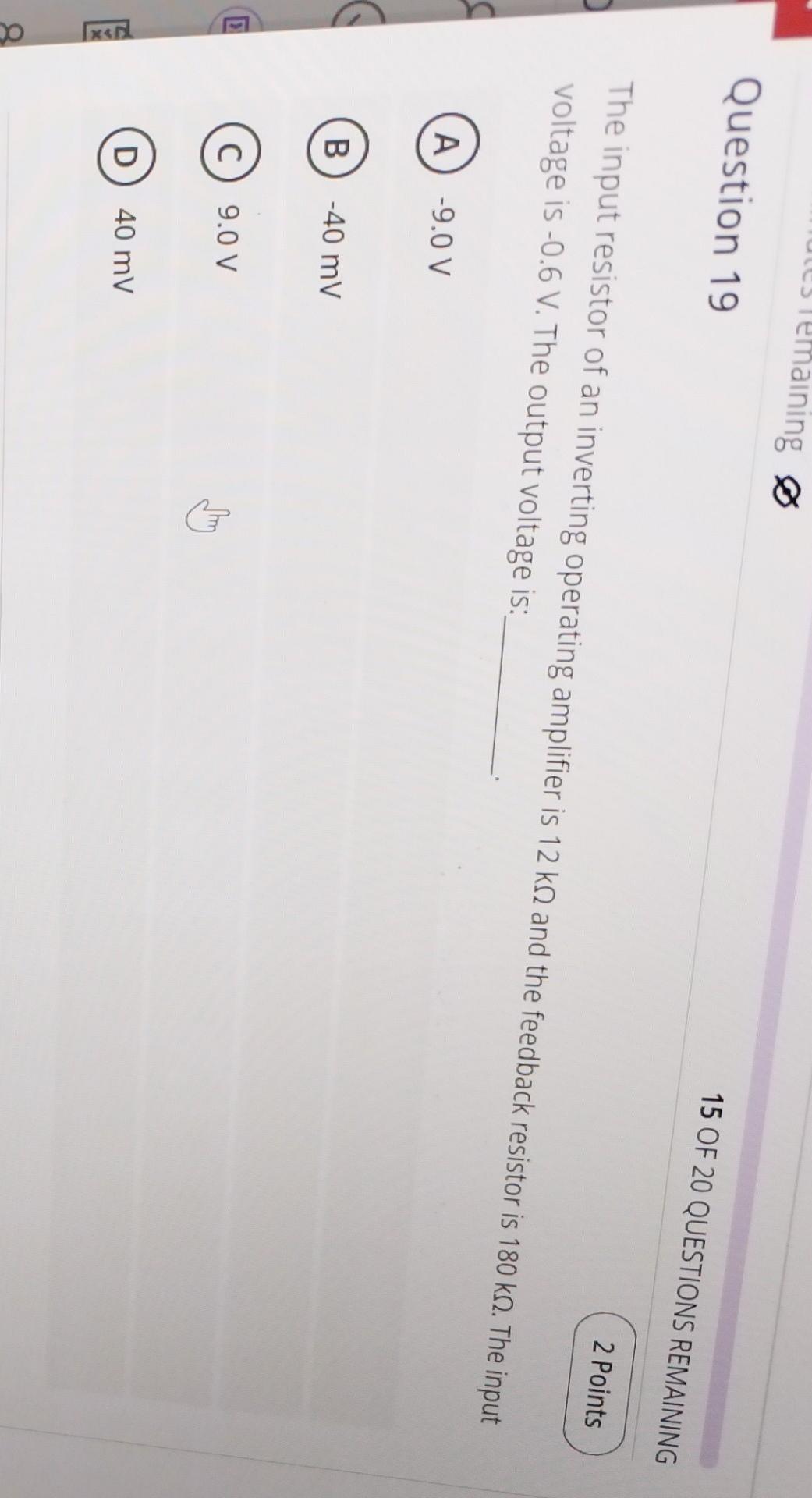 Solved The input resistor of an inverting operating | Chegg.com