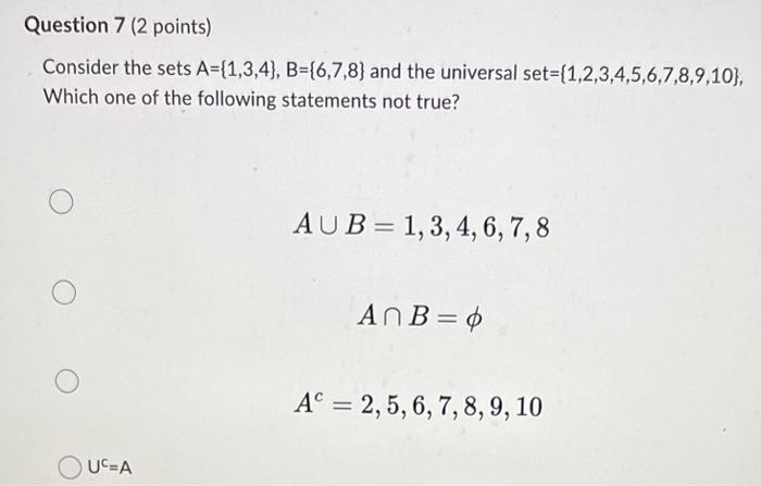 Solved Consider the sets A={1,3,4},B={6,7,8} and the | Chegg.com