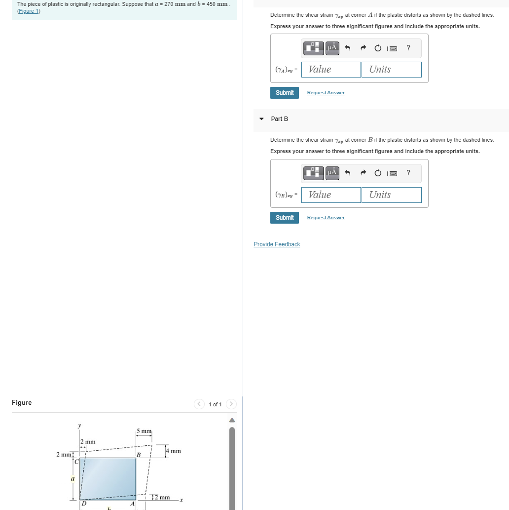The piece of plastic is originally rectangular. | Chegg.com