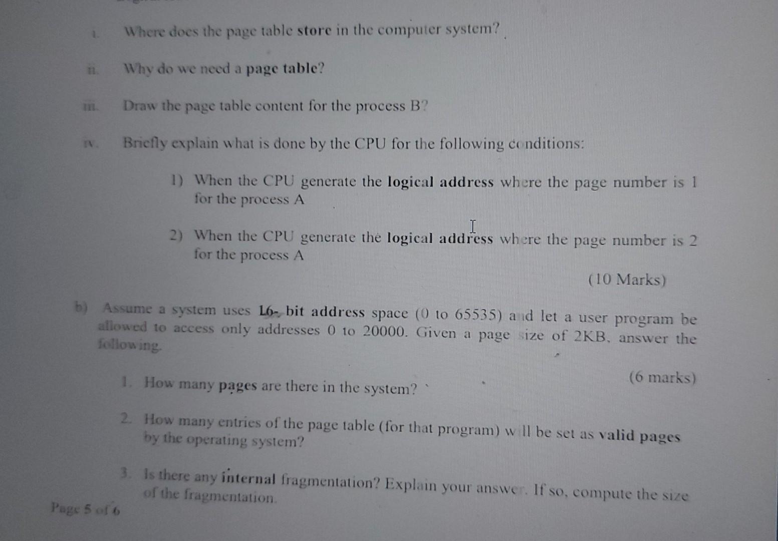Solved a) Consider the address-translation scheme shown | Chegg.com
