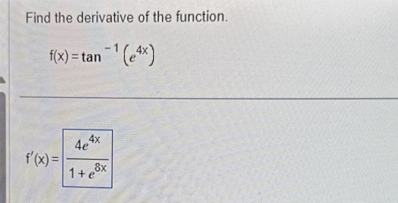 Solved Find the derivative of the | Chegg.com