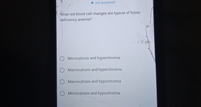 Solved What red blood cell changes are typical of folate | Chegg.com