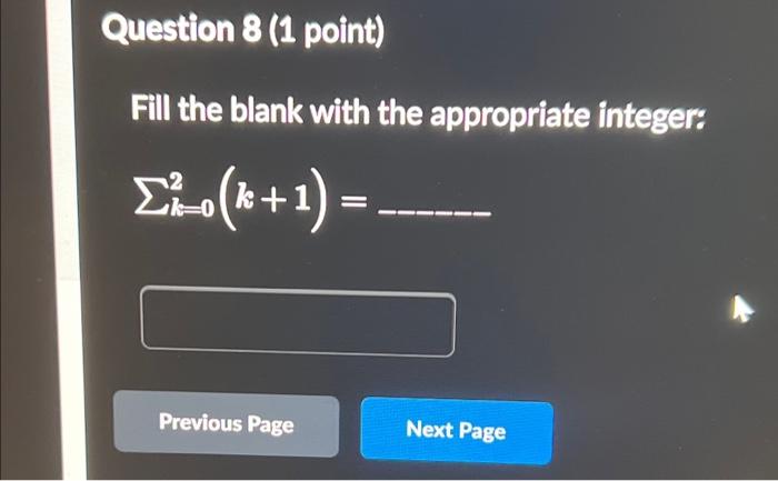 Solved Fill the blank with the appropriate integer: | Chegg.com