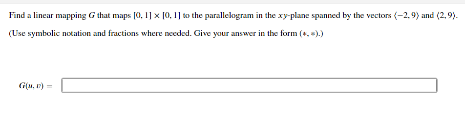 Solved Find a linear mapping G ﻿that maps [0,1]×[0,1] ﻿to | Chegg.com