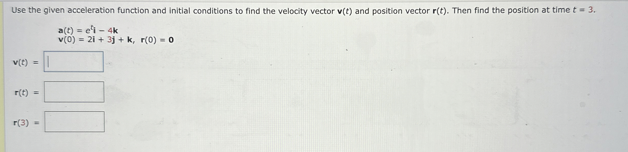 Solved Use The Given Acceleration Function And Initial 