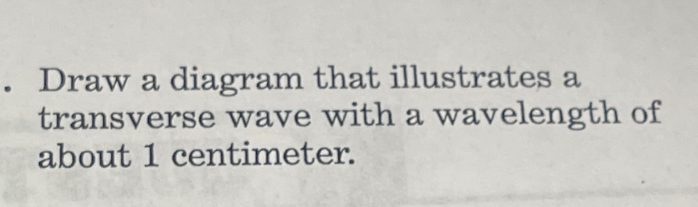 Solved Draw a diagram that illustrates a transverse wave | Chegg.com