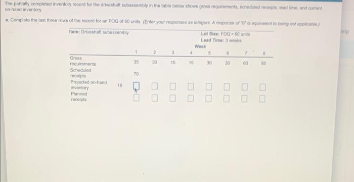 Solved The partially completed Inventory record for the | Chegg.com