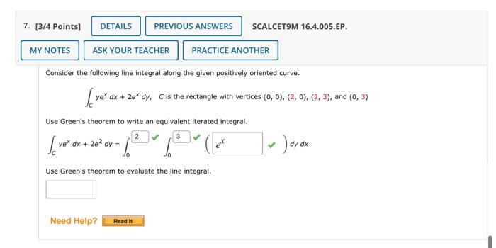 Solved Consider the following line integral along the given | Chegg.com