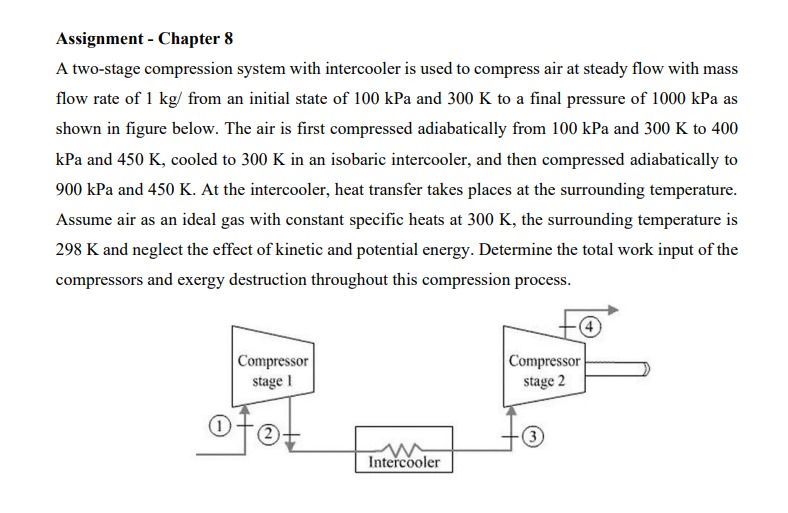 Solved Assignment - ﻿Chapter 8 ﻿A two-stage compression | Chegg.com