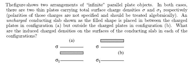 Solved The figure shows two arrangements of "infinite" | Chegg.com