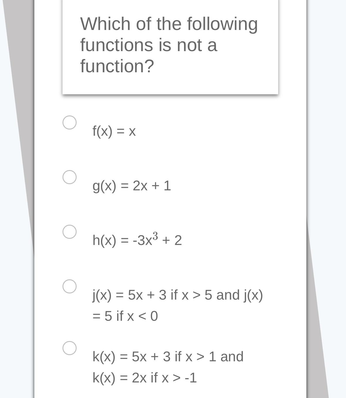 Solved Which of the following functions is not a | Chegg.com
