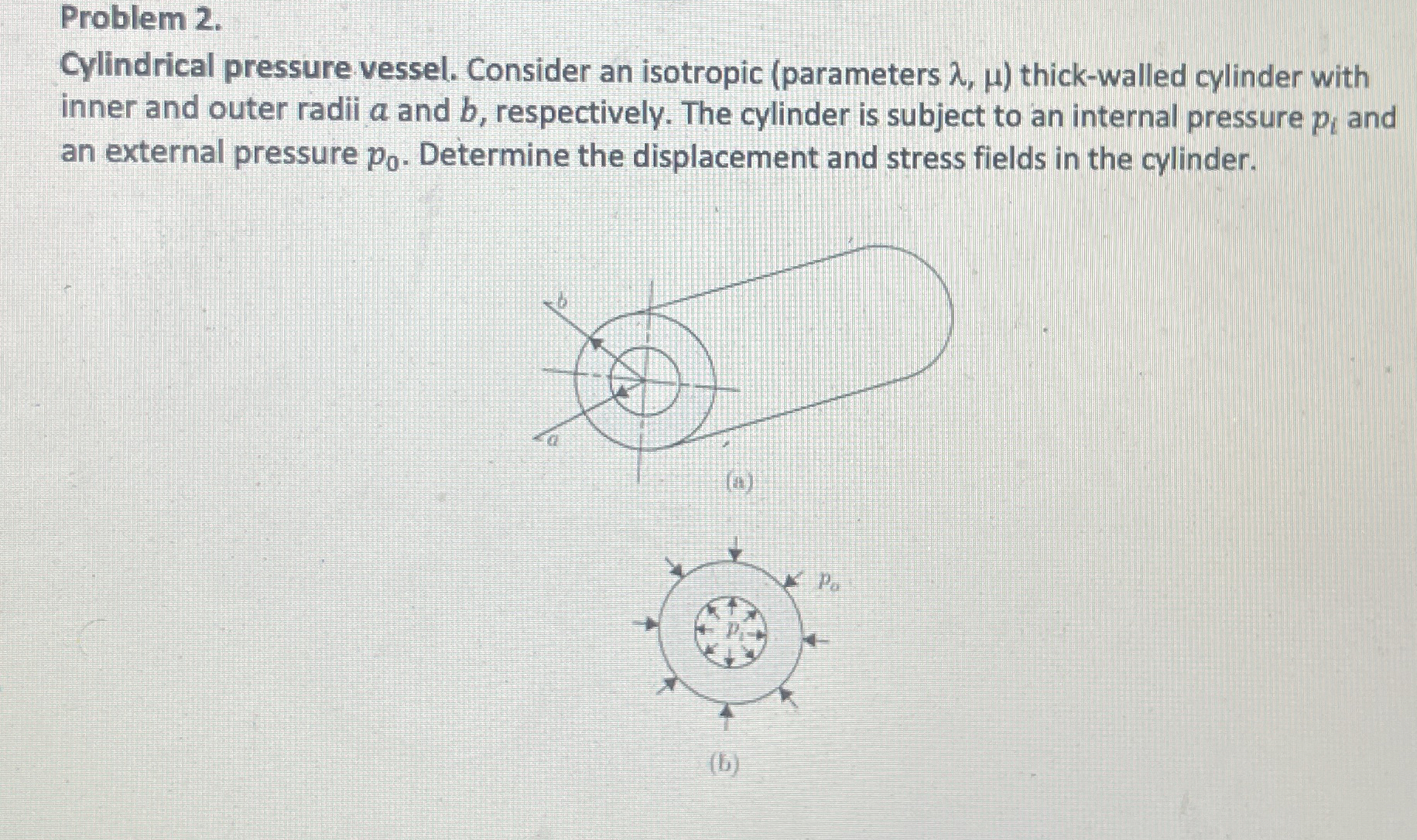 Solved Problem 2.Cylindrical pressure vessel. Consider an | Chegg.com