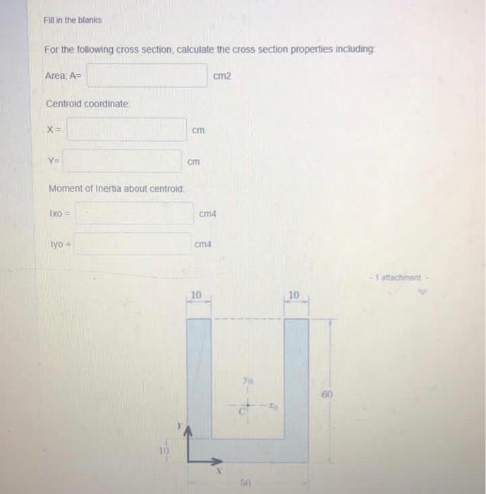 Solved Fill in the blanks For the following cross section | Chegg.com