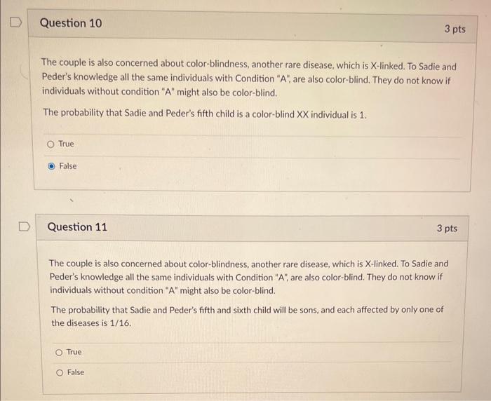 Solved [Questions 8-11] Sadie (an XX individual) and Peder | Chegg.com