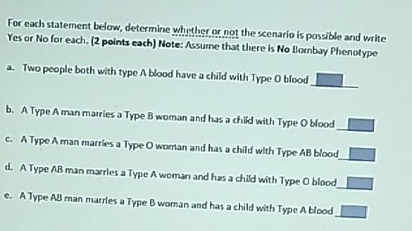 Solved For each statement below, determine whether or not | Chegg.com