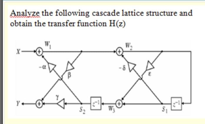 Solved Analyze the following cascade lattice structure and | Chegg.com