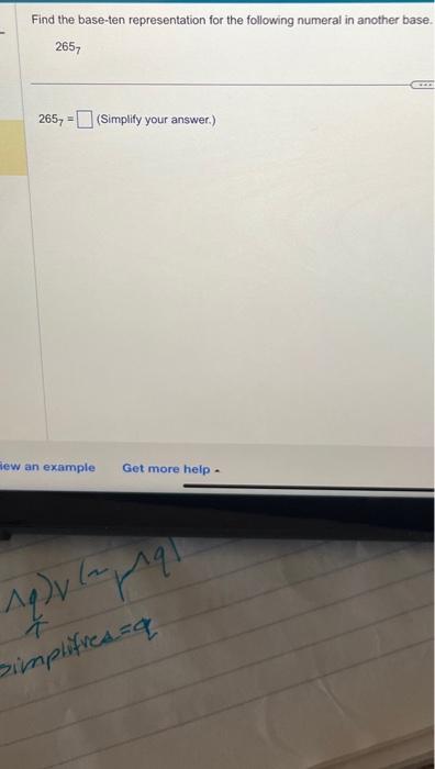 Solved Find the base-ten representation for the following | Chegg.com