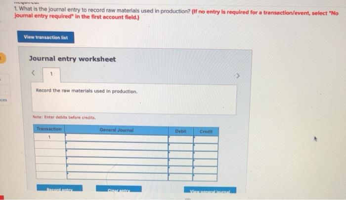 Solved 1. What is the journal entry to record raw materials | Chegg.com