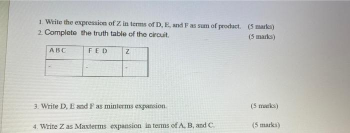 Solved QUESTION 1 20 points A combinational circuit is | Chegg.com