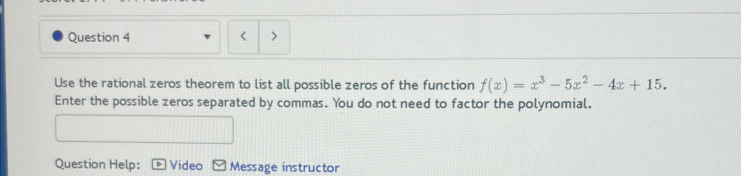 Solved Use the rational zeros theorem to list all possible | Chegg.com Solved Use the rational zeros theorem to list all possible | Chegg.com