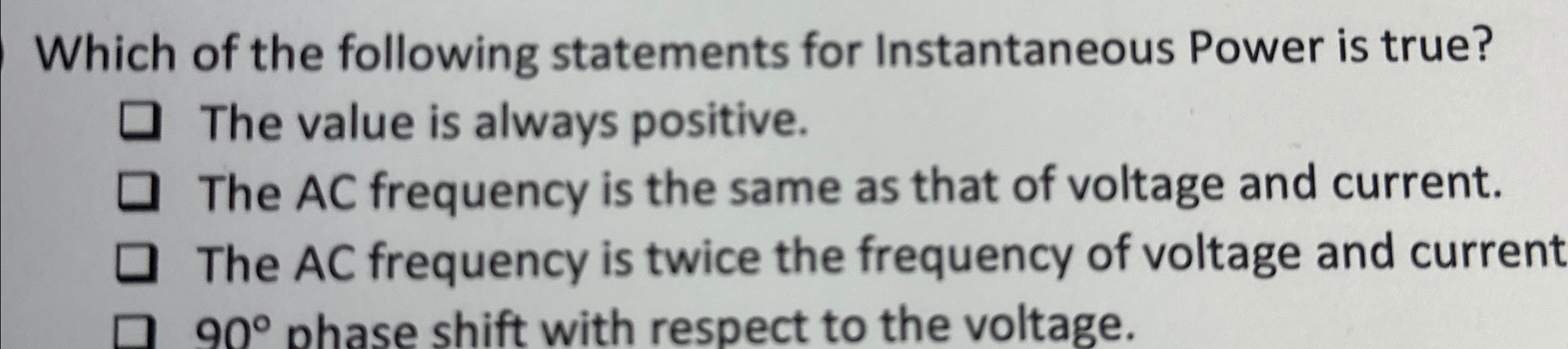 Solved Which of the following statements for Instantaneous | Chegg.com