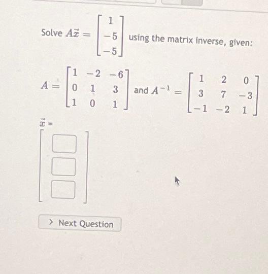 Solved Solve Az 1 A = 0 1 [1 0 TAL TH 1 5 using the matrix | Chegg.com