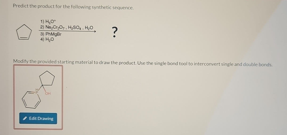 Solved Predict the product for the following synthetic | Chegg.com