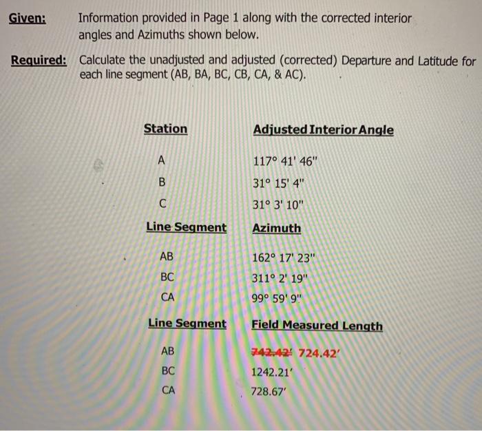 Solved i have calculated the adjusted interior angles and | Chegg.com