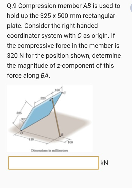 Solved Q.8 Compression member AB is used to hold up the 325 | Chegg.com