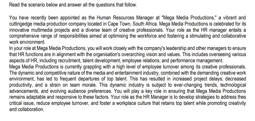 Solved Read the scenario below and answer all the questions | Chegg.com