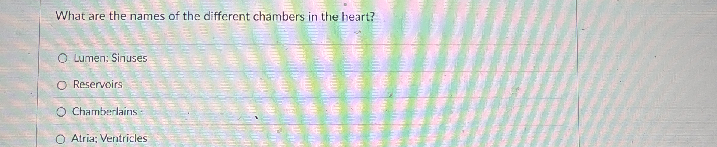 Solved What are the names of the different chambers in the | Chegg.com