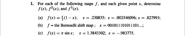 Solved 1. For each of the following maps f, and each given | Chegg.com