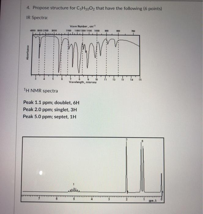 Solved 4. Propose structure for C5H10O2 that have the | Chegg.com