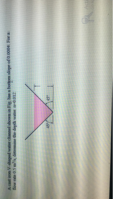 Solved A cast iron V-shaped water channel shown in Fig has a | Chegg.com