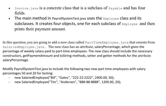 Solved The code of the following classes is given in the | Chegg.com
