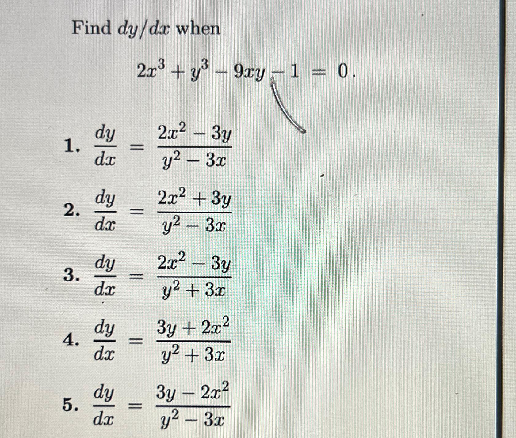 Solved Find dydx | Chegg.com
