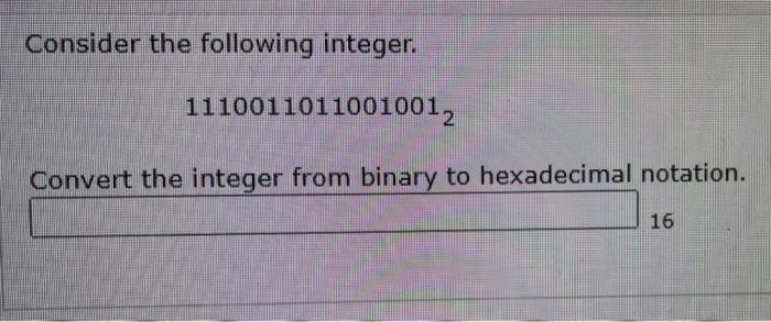 Solved Consider The Following Decimal Integer 1 291
