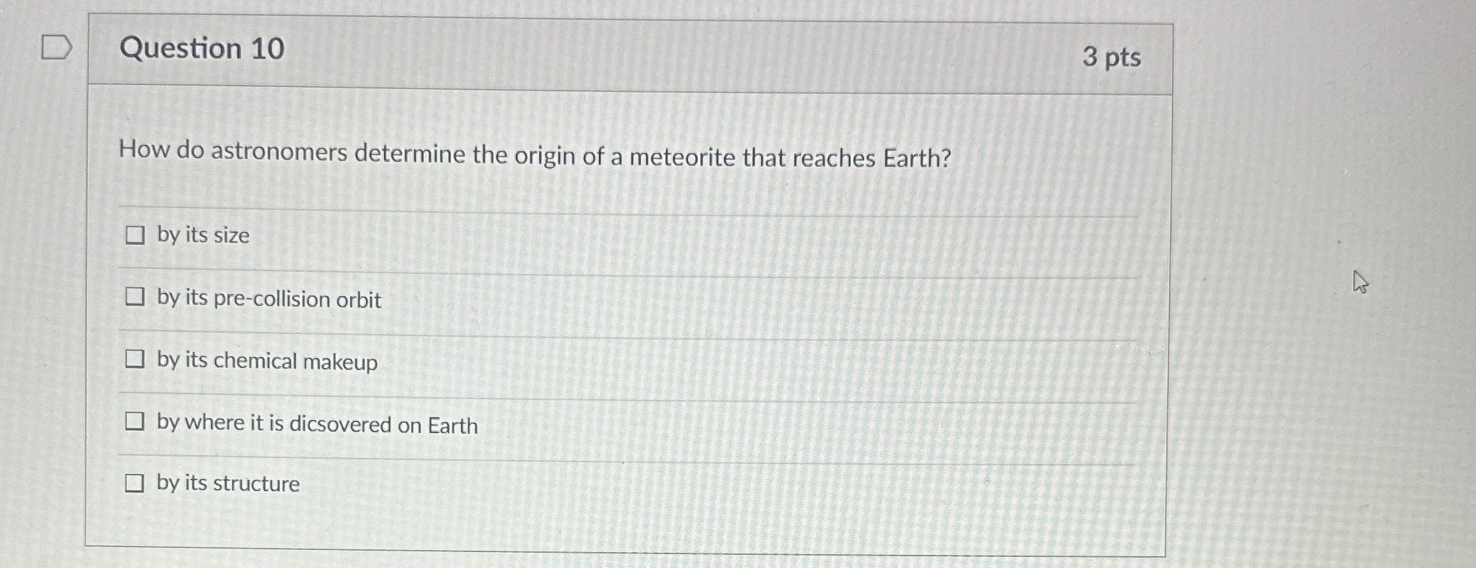 Solved Question 103 ﻿ptsHow do astronomers determine the | Chegg.com