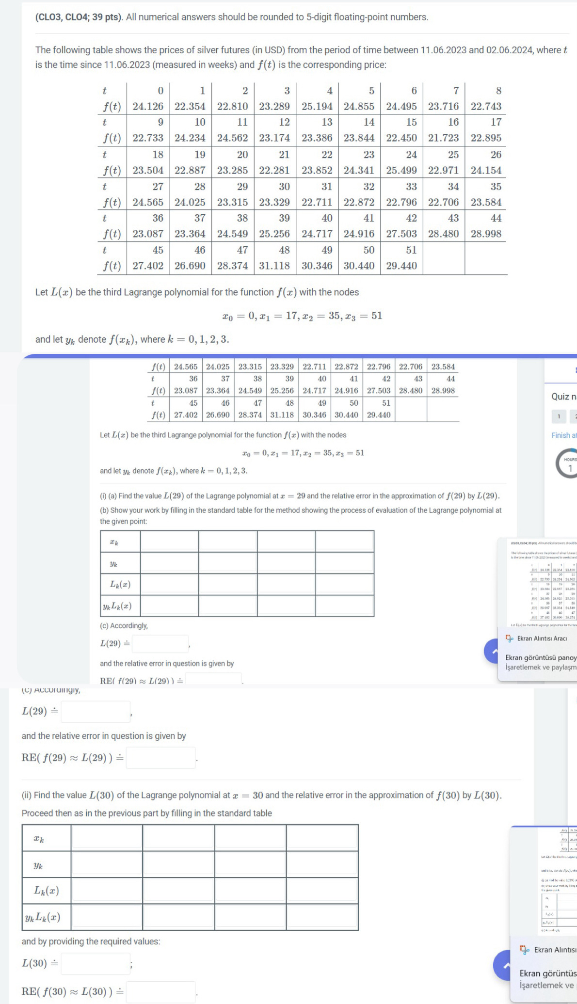 Solved (CLO3, ﻿CLO4; 39 ﻿pts). ﻿All numerical answers should | Chegg.com