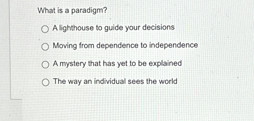 Solved What is a paradigm?A lighthouse to guide your | Chegg.com