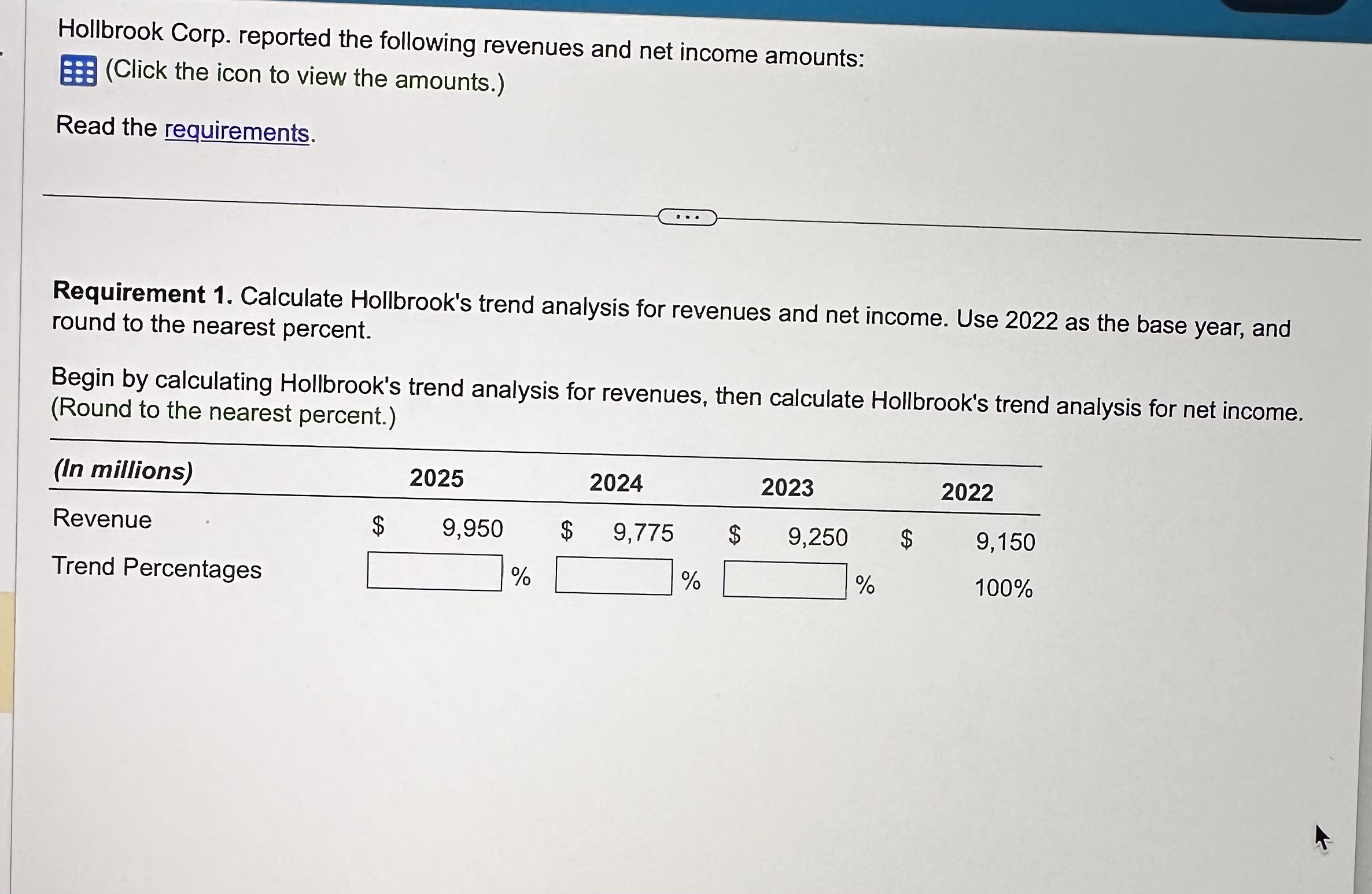 Solved Hollbrook Corp. reported the following revenues and | Chegg.com