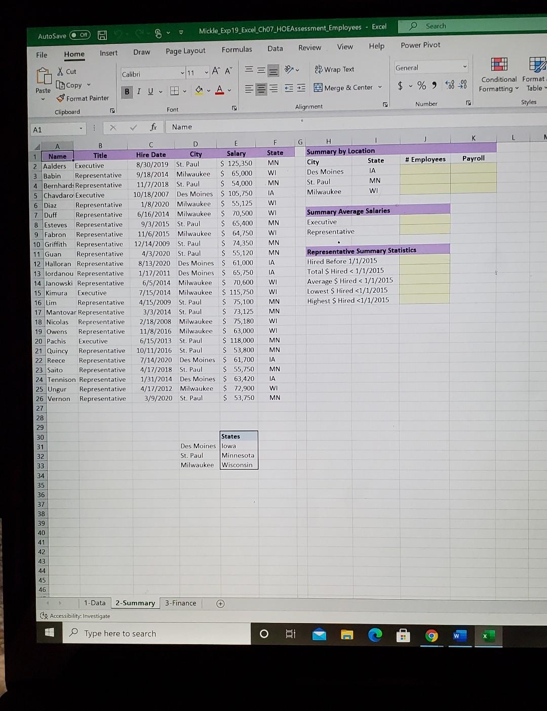 Solved Grader - Instructions Excel 2019 Project | Chegg.com