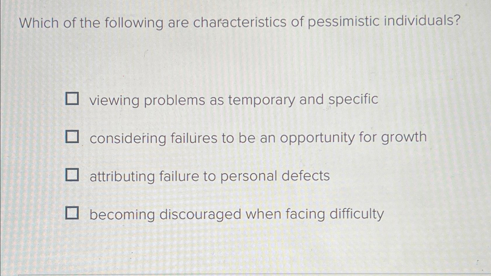 Solved Which of the following are characteristics of | Chegg.com