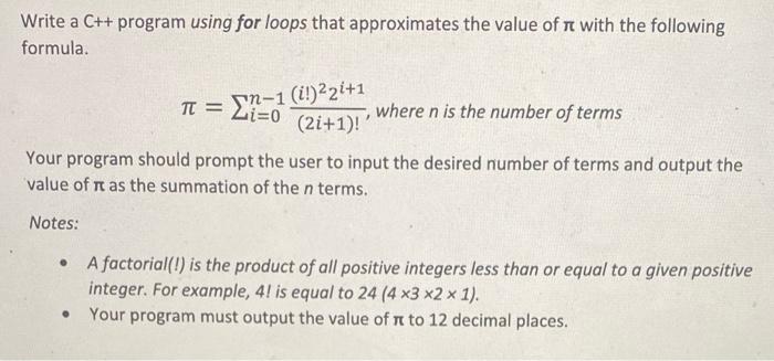 Solved Write A C Program Using For Loops That Approximates