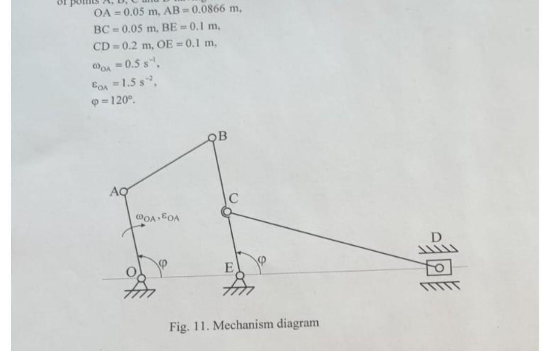 Solved calculate the velocities and accelerations of points | Chegg.com