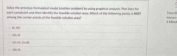Solved Solve the previous formulated model (clothier | Chegg.com