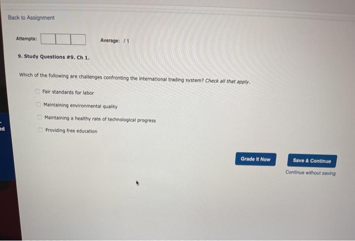 Solved Back to Assignment Attempts: Average: 1 9. Study | Chegg.com
