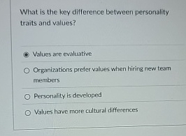 Solved What is the key difference between personalitytraits | Chegg.com